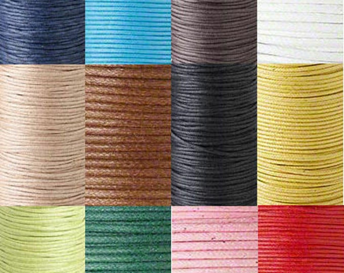 2mm Waxed Cotton Cord Jewelry Beading Macrame Knotting String Cording ...