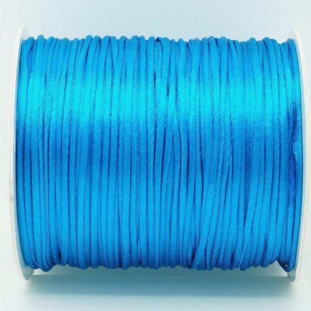 1mm Turquoise Blue Bugtail Satin Cord Rattail Nylon Shamballa Jewelry ...