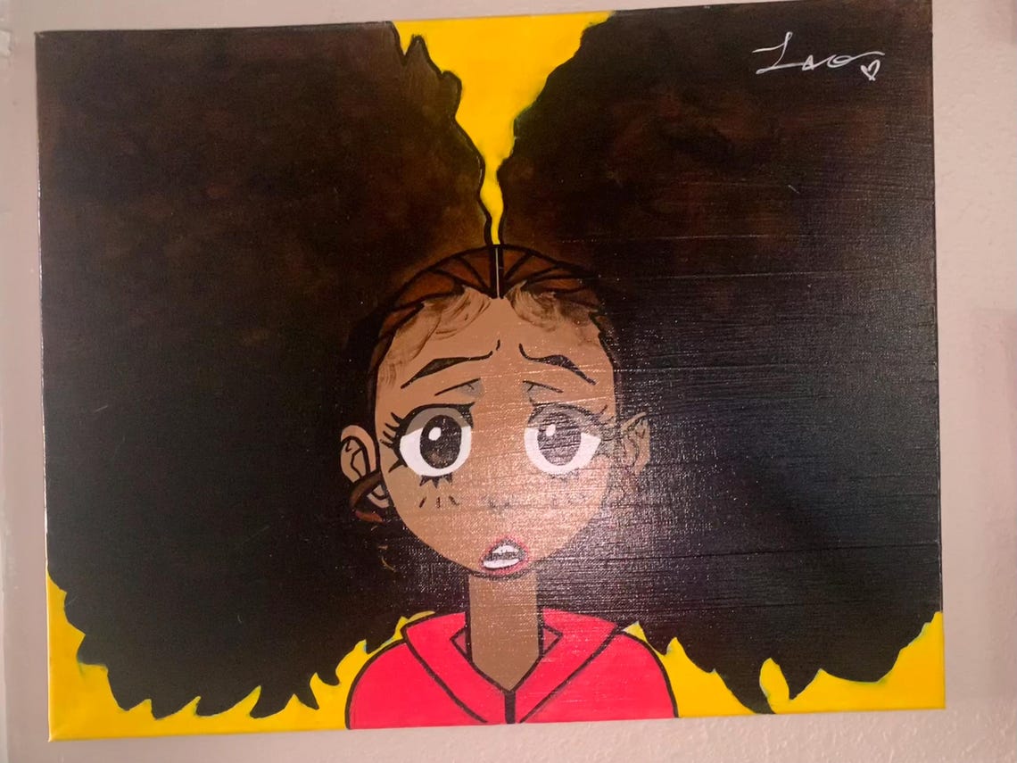 Acrylic Cartoon Painting, Custom Boondocks Character Painting, 16x20 in ...