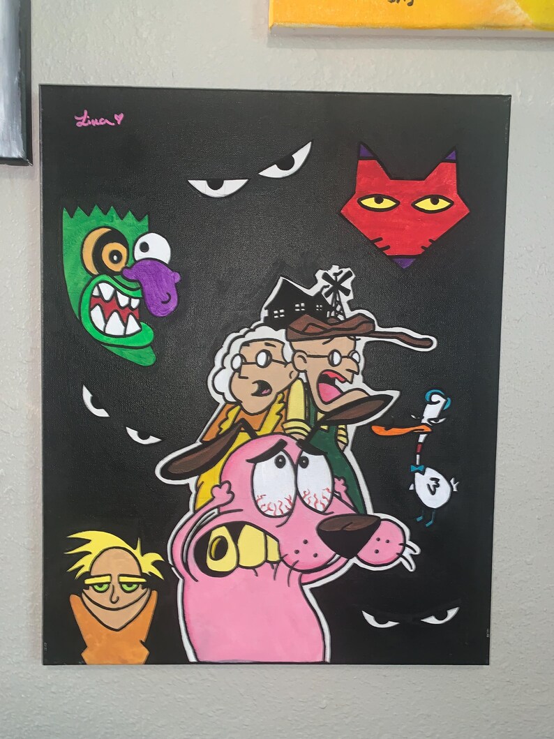 Courage the Cowardly Dog Acrylic Painting - Etsy