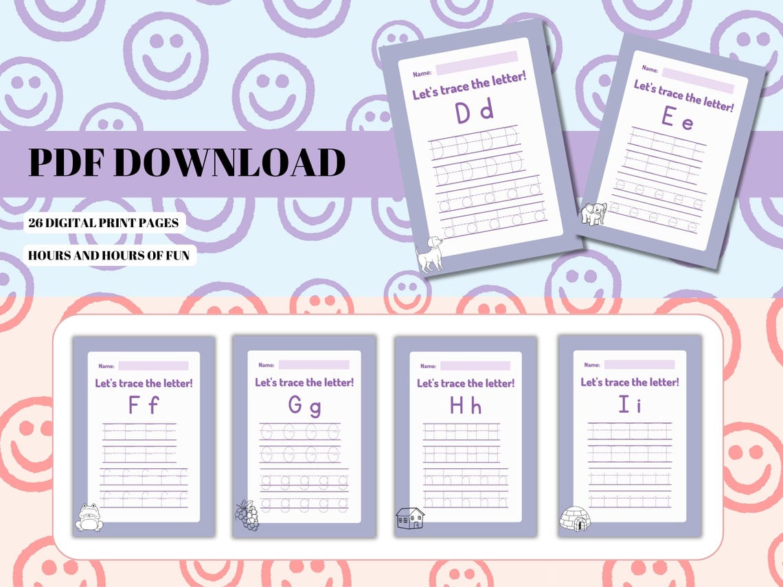 26 Printable Alphabet I Handwriting Practice Sheets for Kids. Letter ...