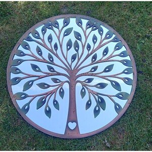 Rustic Tree of Life Mirror: Aged Metal Wall Art (64cm) - Etsy UK
