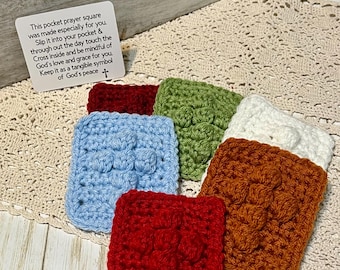 Handmade Crochet Prayer Square, Pocket Prayer , Spring Colors, Act of ...