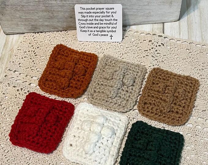 Handmade Crochet Prayer Square, Pocket Prayer , Spring Colors, Act of ...