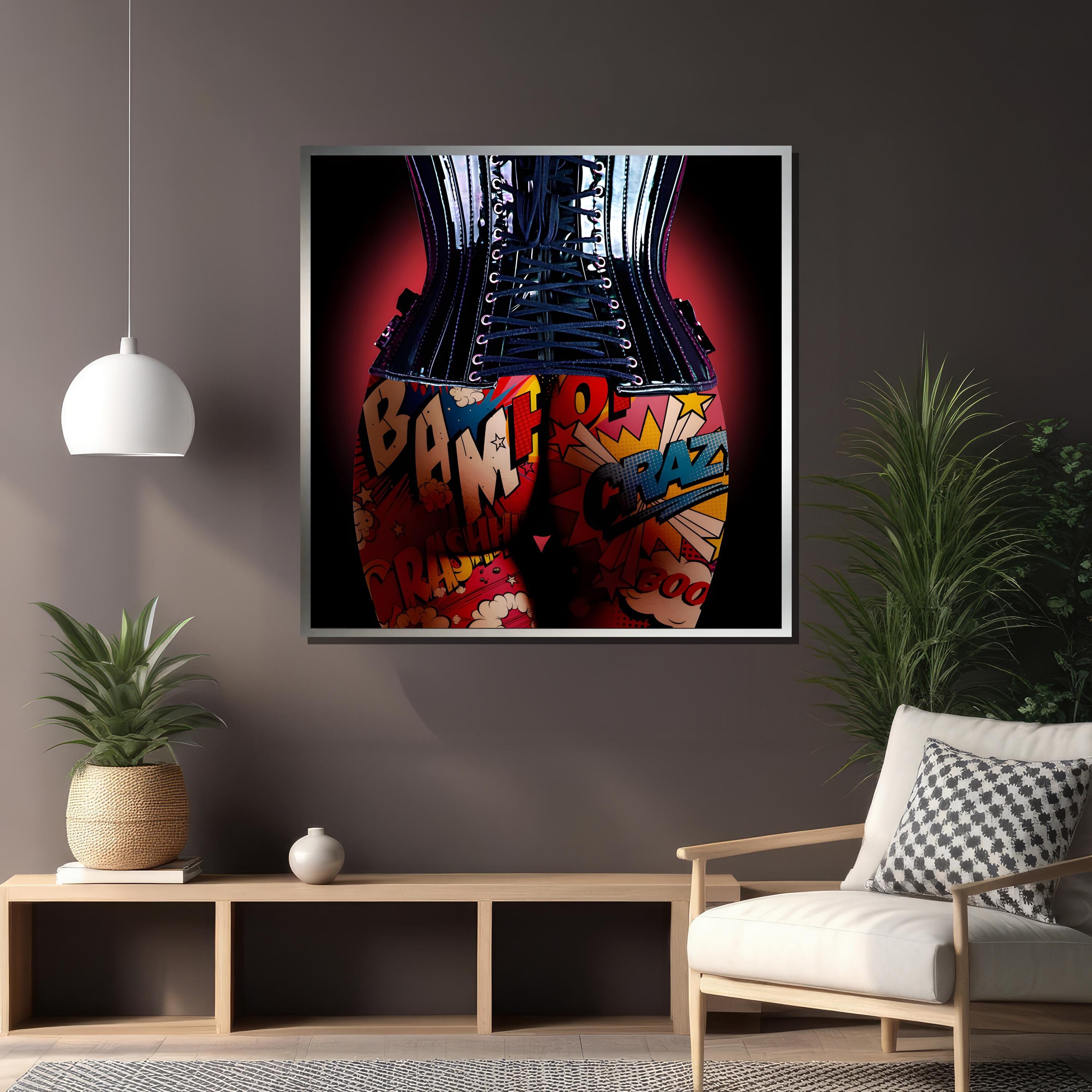 Pop Art Corset and Comic Design Canvas Bold Wall Art Modern Ready-to ...