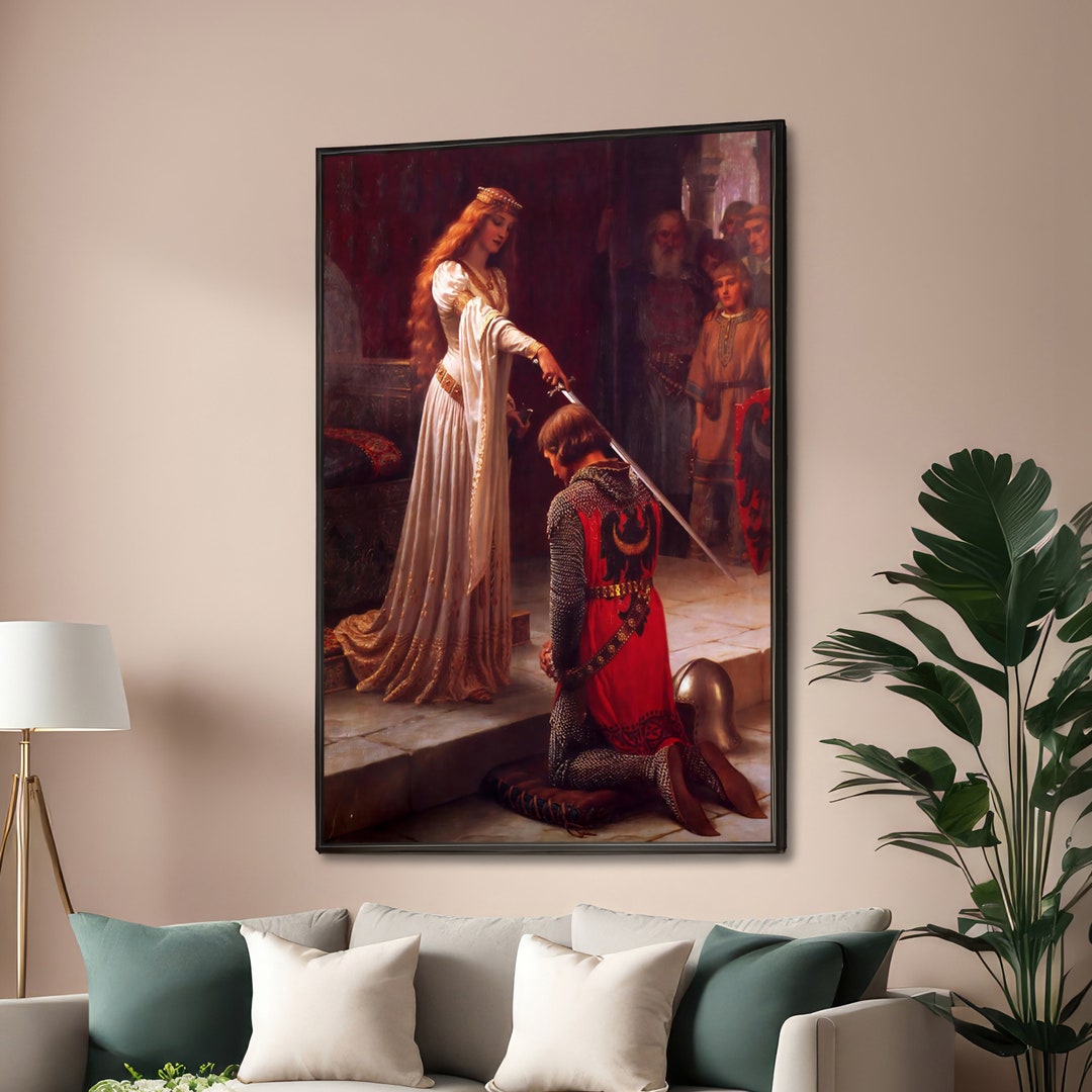 The Accolade Knighting Ceremony Canvas Print Noble Medieval Art Pre ...