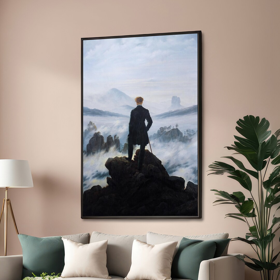 Romantic Wanderer Above the Sea of Fog Canvas Sublime Landscape Art ...