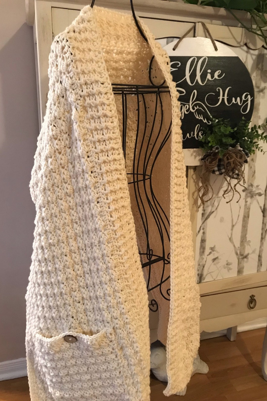 Pocket Shawl / Wrap , Handmade Crochet Pocket Shawl . Ready to Ship ...