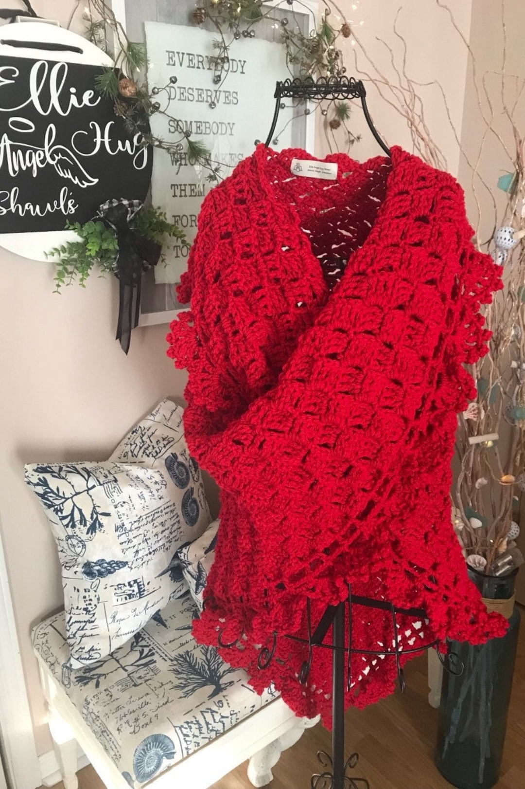 Shawl Wrap Crochet Comforting Shawl, Handmade, Send That Special ...