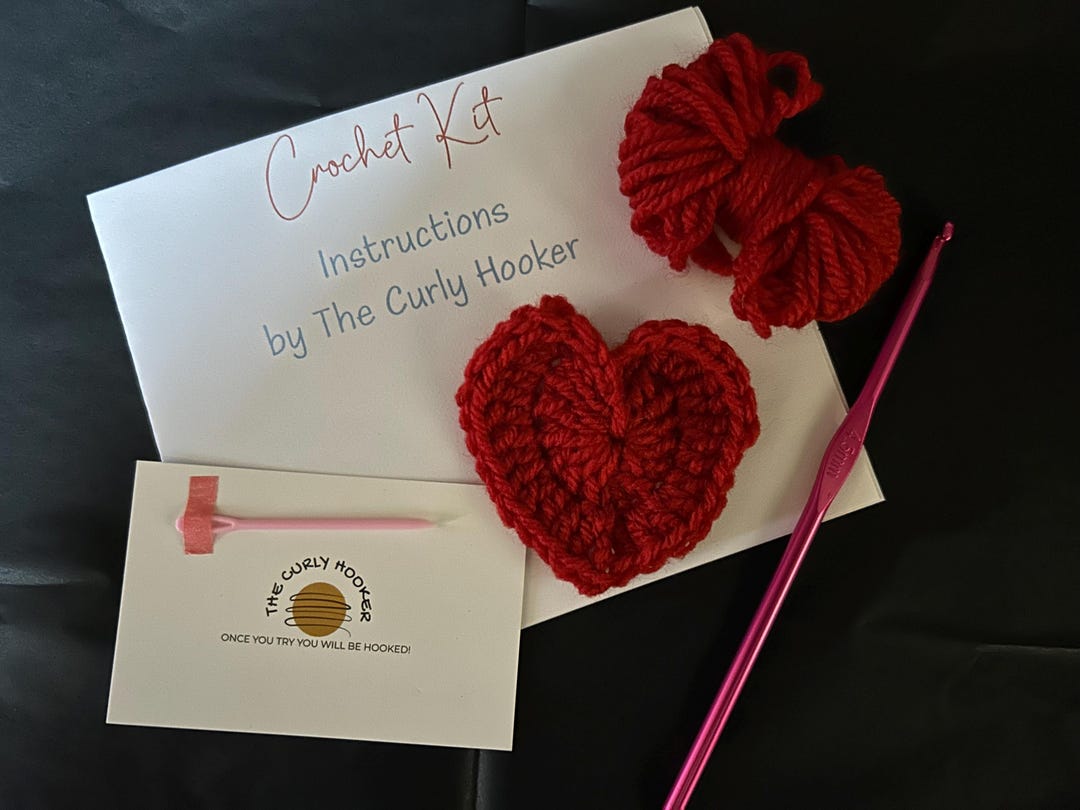 Crochet Small 2cm Heart Kit for Beginners and Children | Granny Heart ...