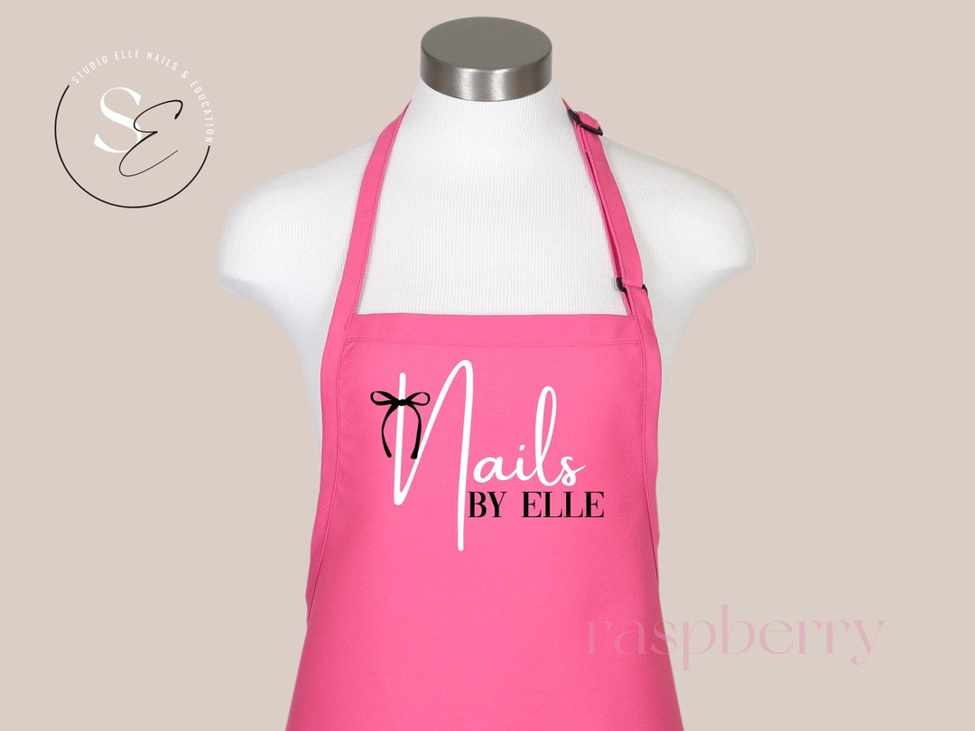 Bow Nail Tech Apron for Women Pretty Salon Apron With Feminine Design ...