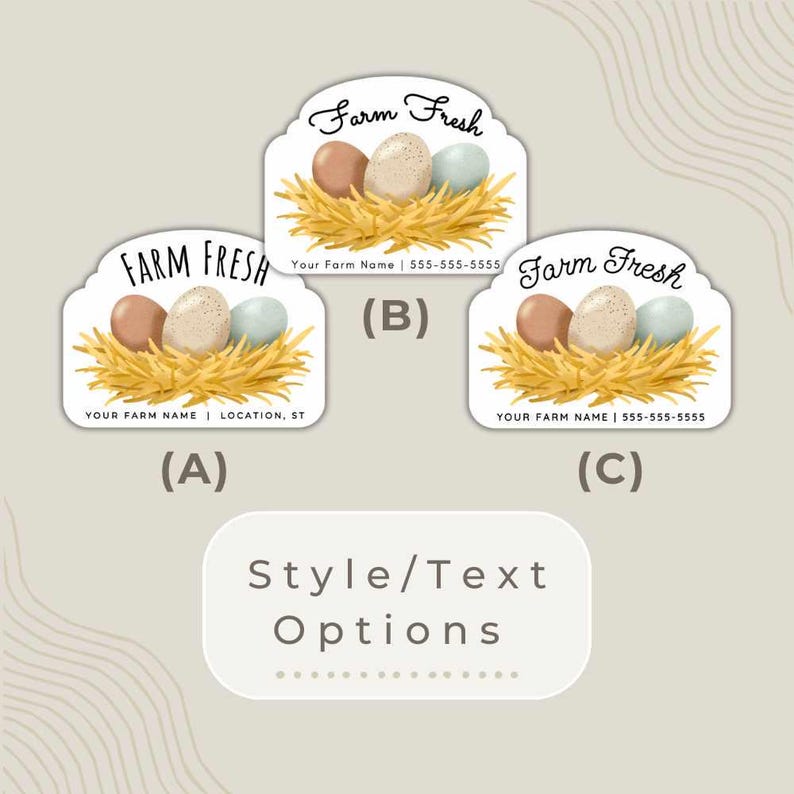 Egg & Farm Labels, Customized and Printed (3 Inch), 50 Count - Etsy