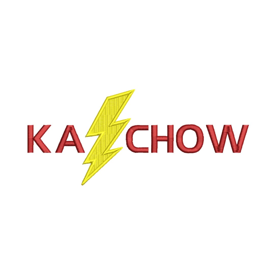 Ka Chow Embroidery Stitch File Cars Embroidery Badge Design Lightning ...