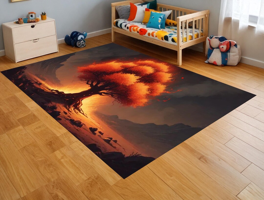 Night Rug in the Canyon,campfire at Night Rug,saloon Decor Rug,night ...