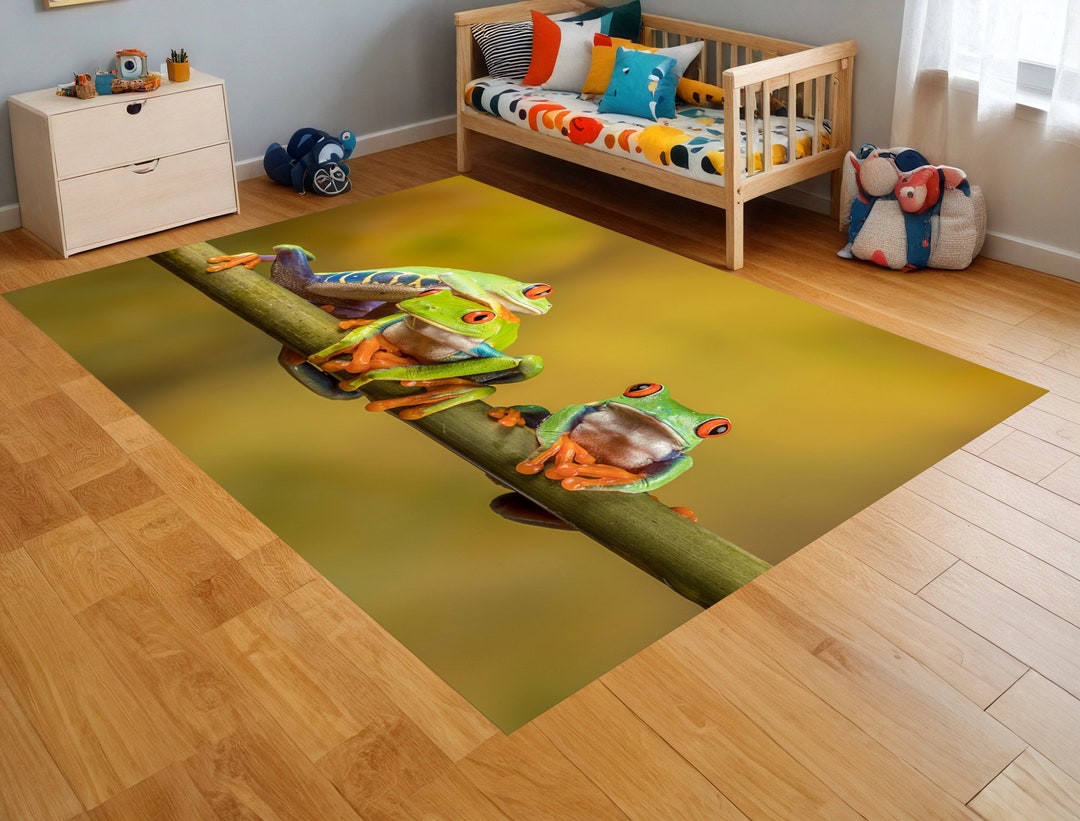 Red Eyed Tree Frog Rug,frog Patterned Carpet,cute Animals Rug,green ...