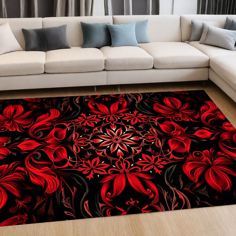 Rug With Roses - Etsy