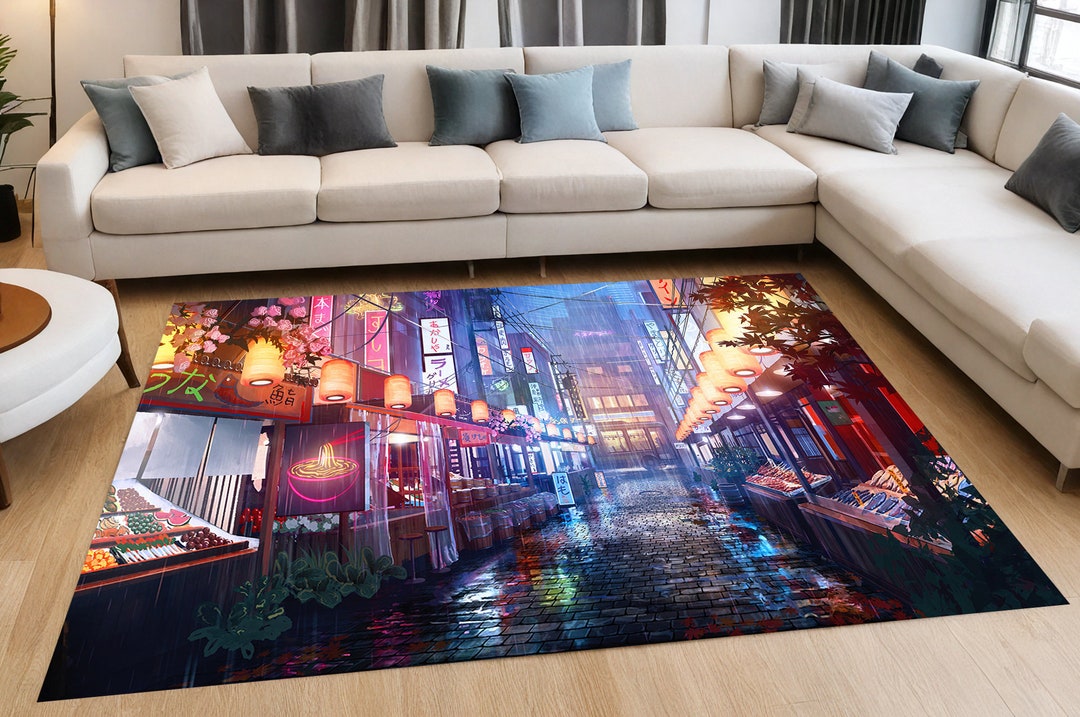 Japanese Tokyo Themed Things Carpet,japan Tokyo Drawing Rug,tokyo ...