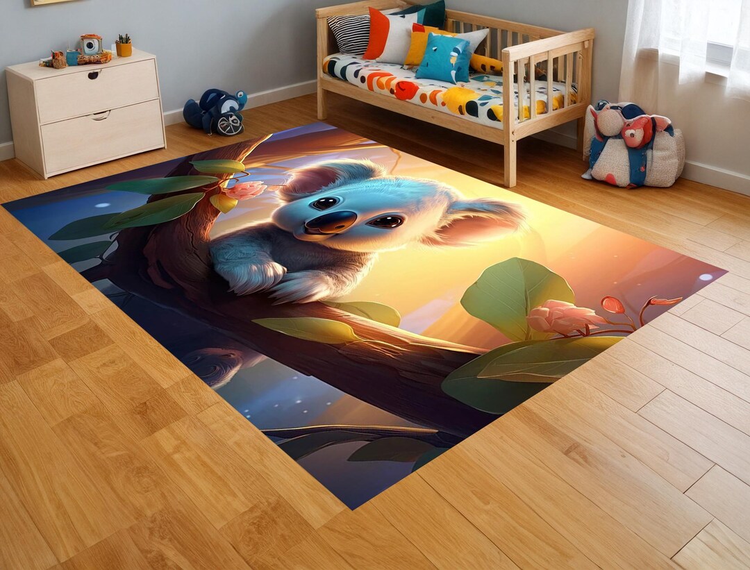 Cute Animals Rug,nursery Rug,room for Child,white Koala Rug,koala ...