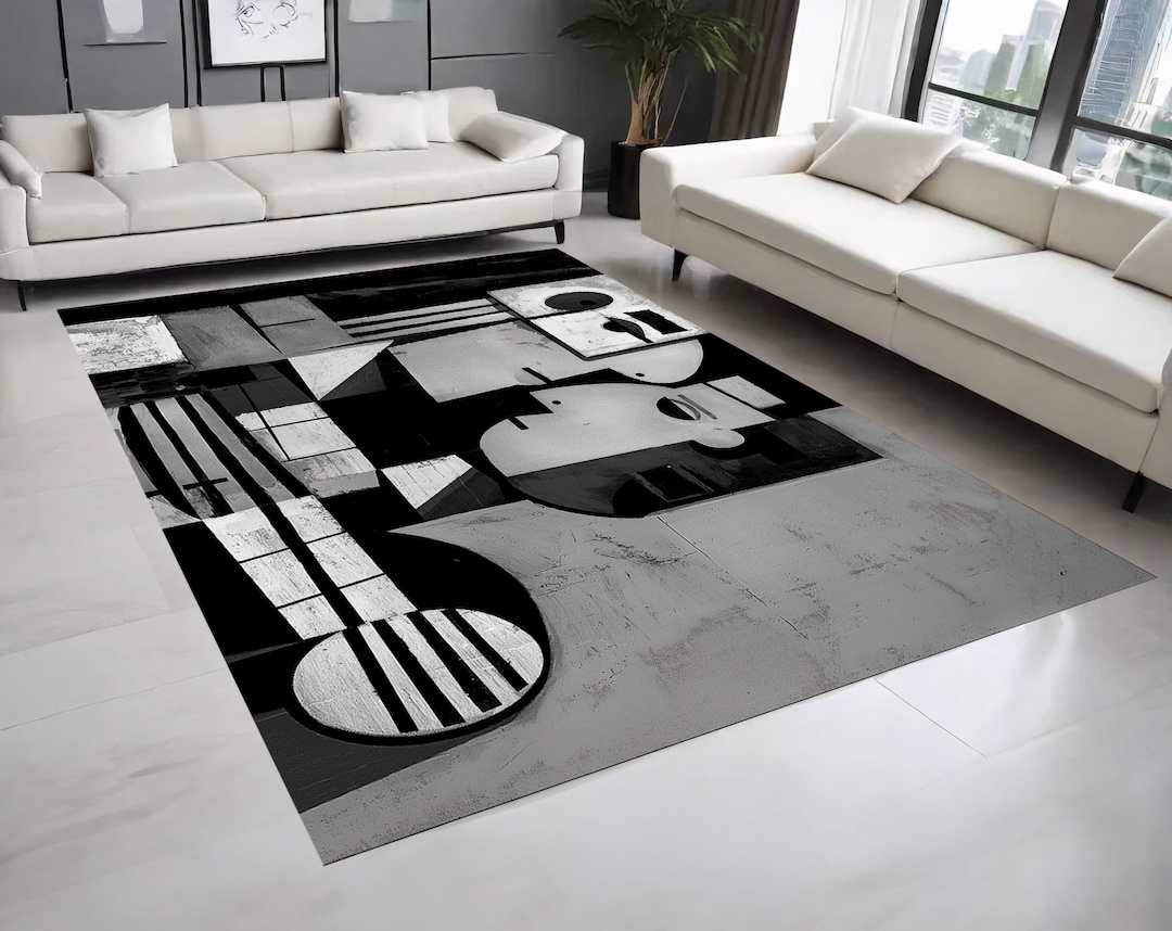 Abstract Faces Rug,picasso Style Painting Carpet,abstract Artwork ...