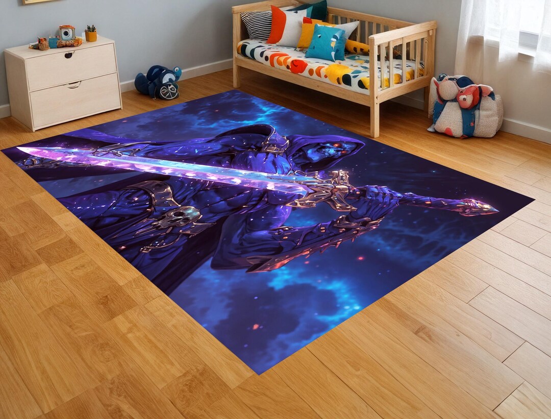 Skull Rugs,skeleton Warrior With A Sword Rug,king Skeleton Themed Rug ...