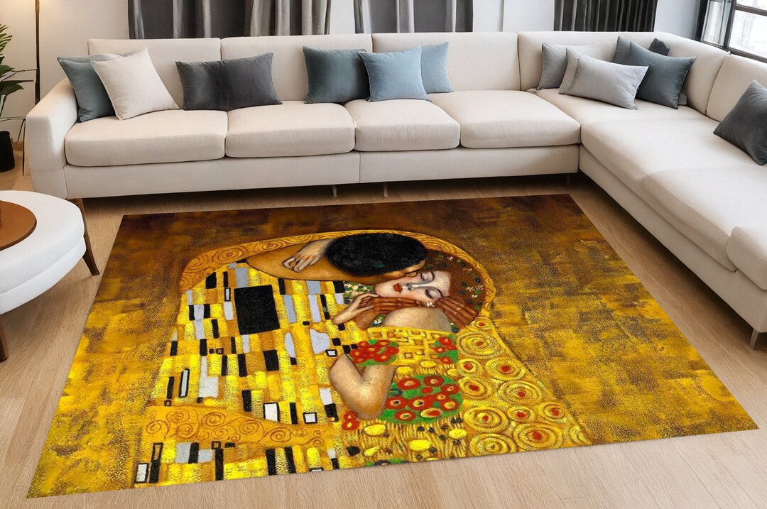 Gustav Klimt the Kiss Rug,gustav Klimt,art Rug,gift Rug,love Rug ...