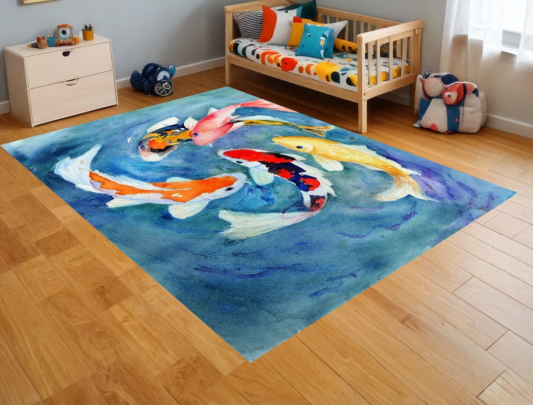Cute Fishe Rug,fish Art Painting Patterned Rug,baby Ultra Soft Rug ...