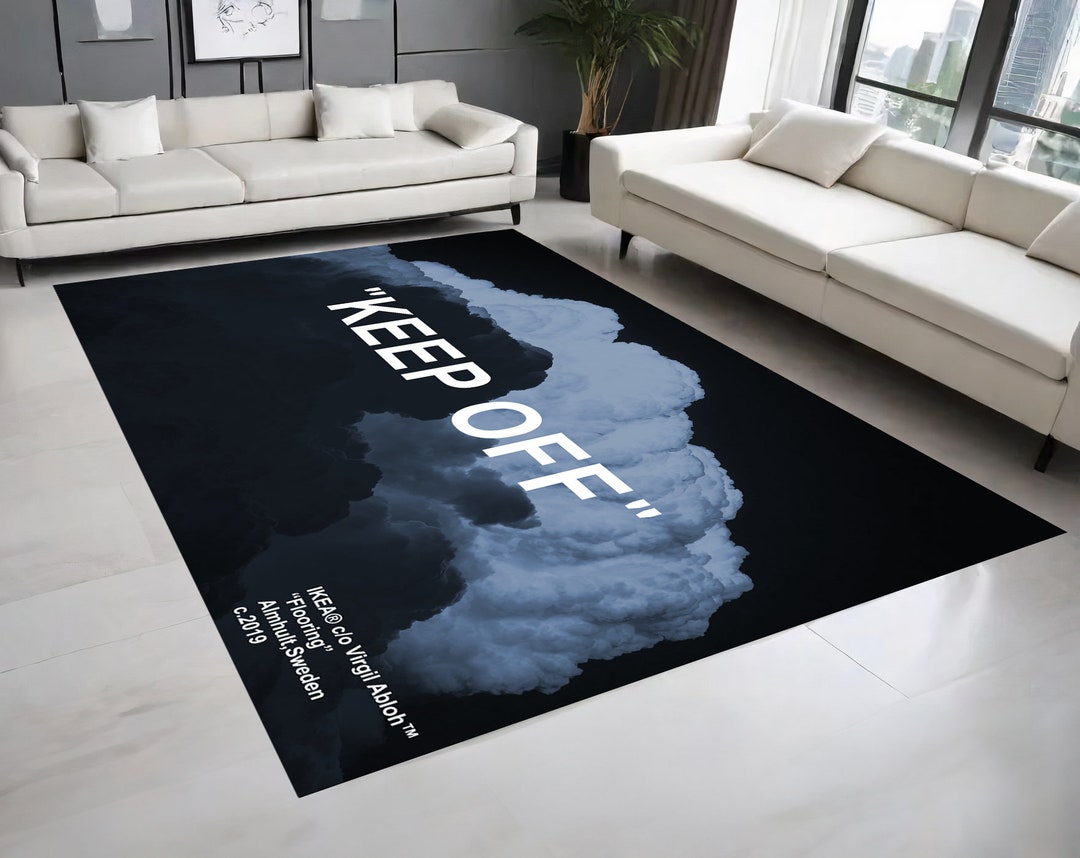 Keep off Carpets,keep off Rug,white Clouds Keep off Rug,cloudy Motif ...