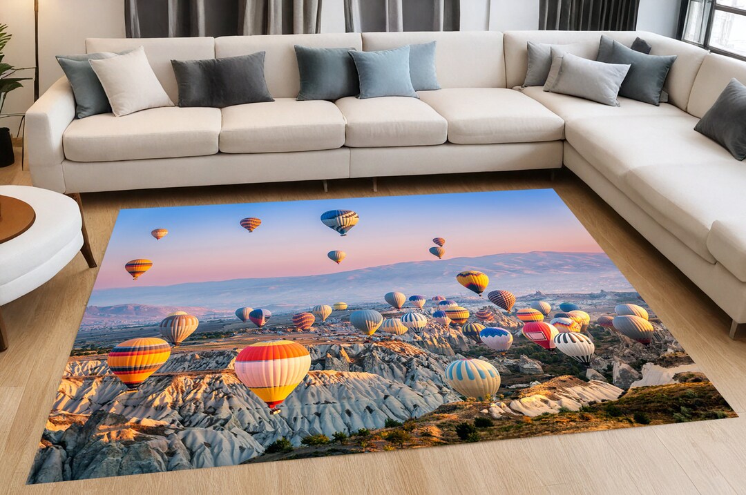 Cappadocia Balloon Rug,ancient City Carpet,historical House Patterned ...