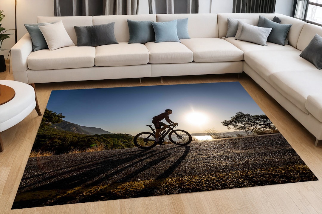 Bicycle and Freedom Rug,red Crazy Bicycle Carpet,freedom Cyclists,rugs ...