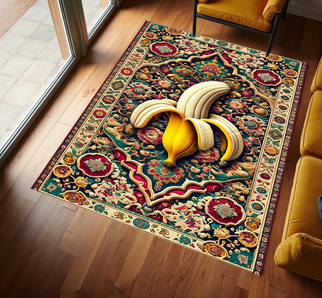Banana Rugs,peeled Banana Rug,bananathemed Rug for the Kitchen,old New ...