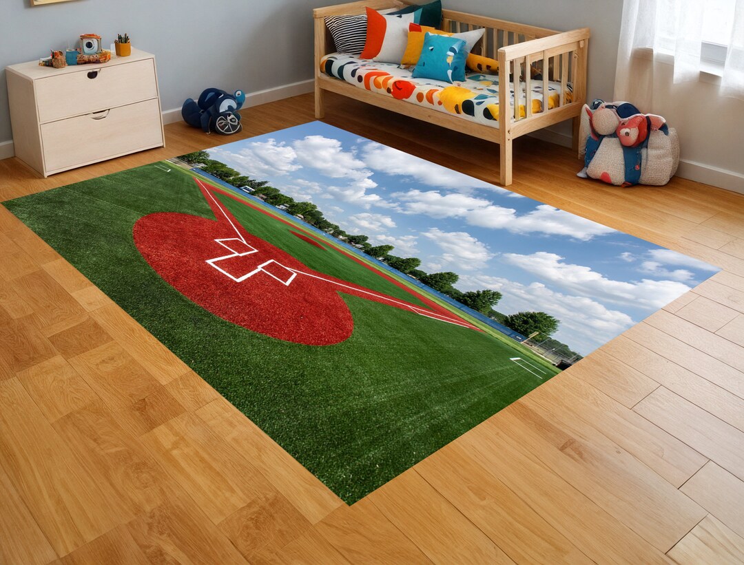Baseball Field Rugs,rugs for Sports Fans,green Natural Grass Baseball ...