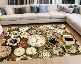 Luxury Timepiece Watch Design Rug Precision Crafted Floor Art for ...