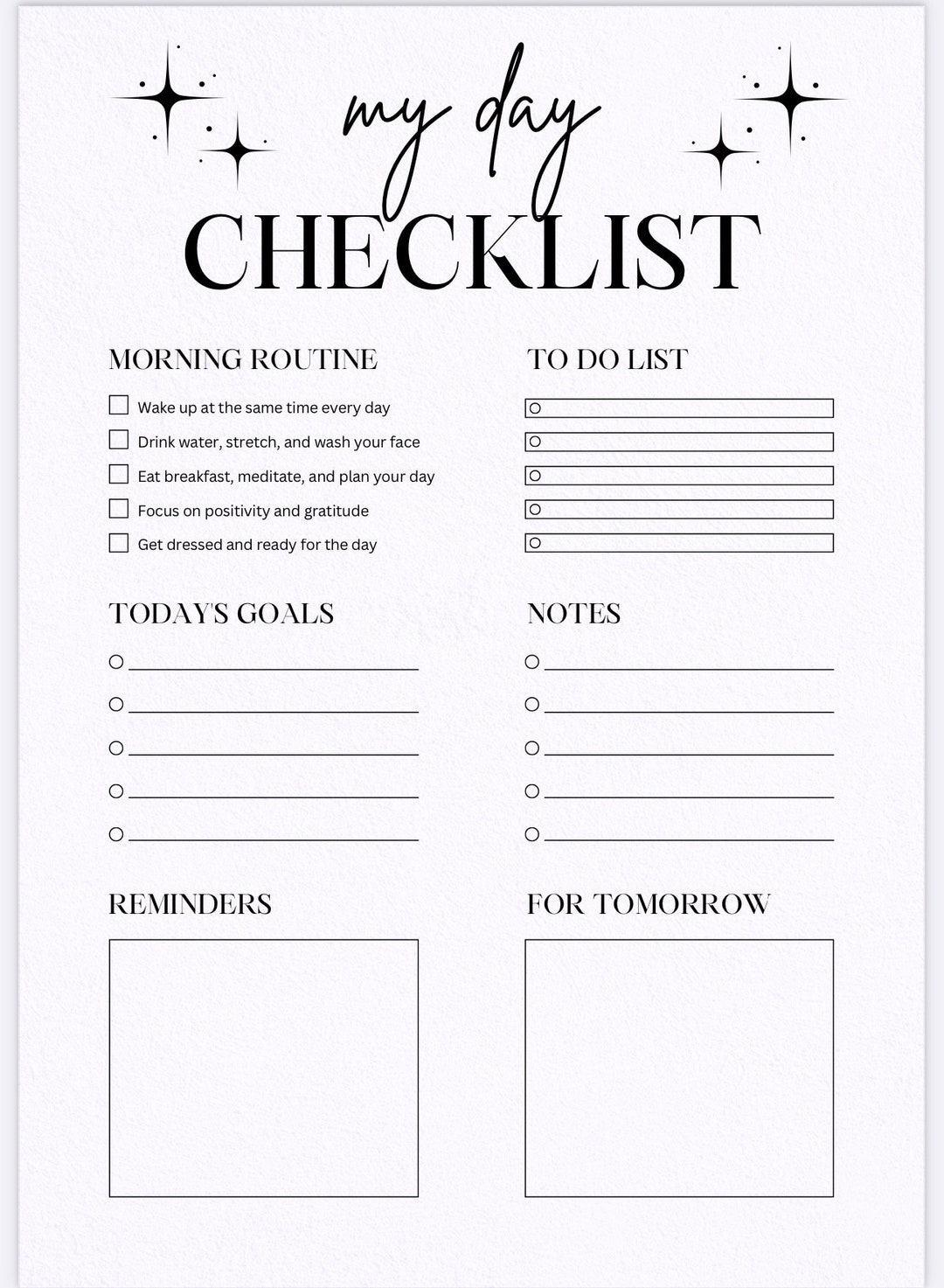 My Daily Checklist Printable Mental Health Motivation - Etsy