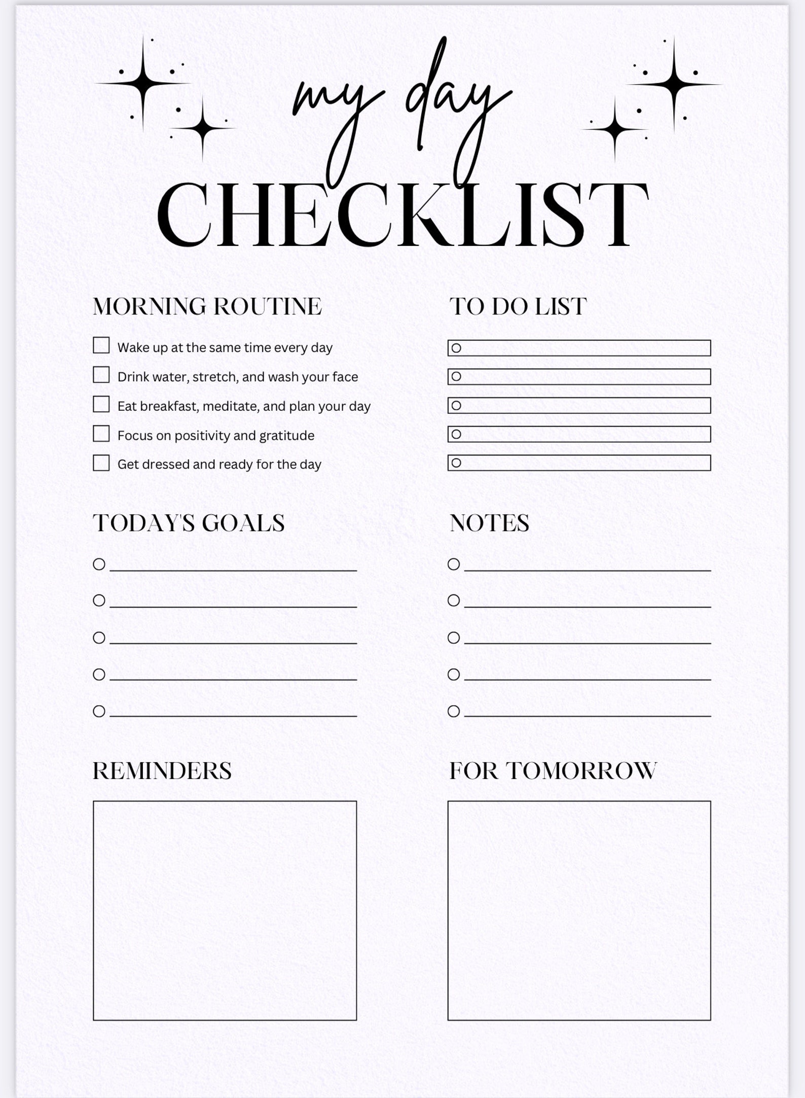 My Daily Checklist Printable Mental Health Motivation - Etsy