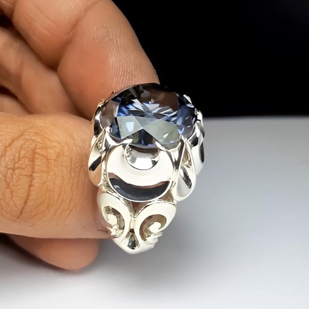Royal Blue Topaz Stone Ring, Blue Topaz ,sterling Silver 925 Ring, Real ...