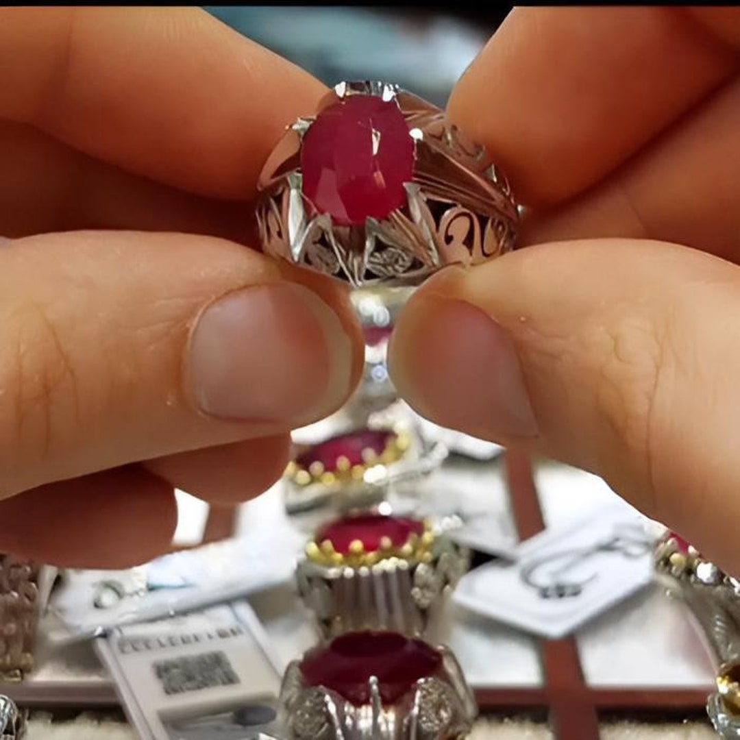 Rare Pigeon Blood Ruby Stone Ring Natural Ruby Stone Ring Real Yaqoot ...