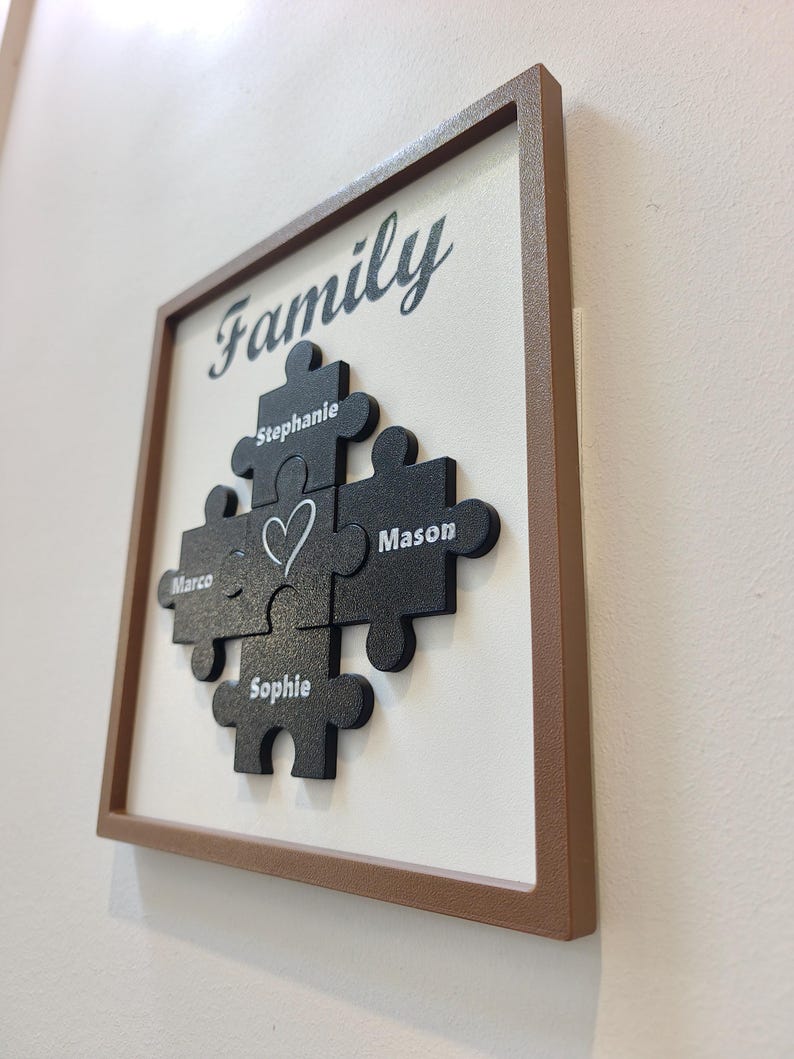 Personalised Family Name Puzzle Art | Custom Names Wall Decor (23 × 25. ...