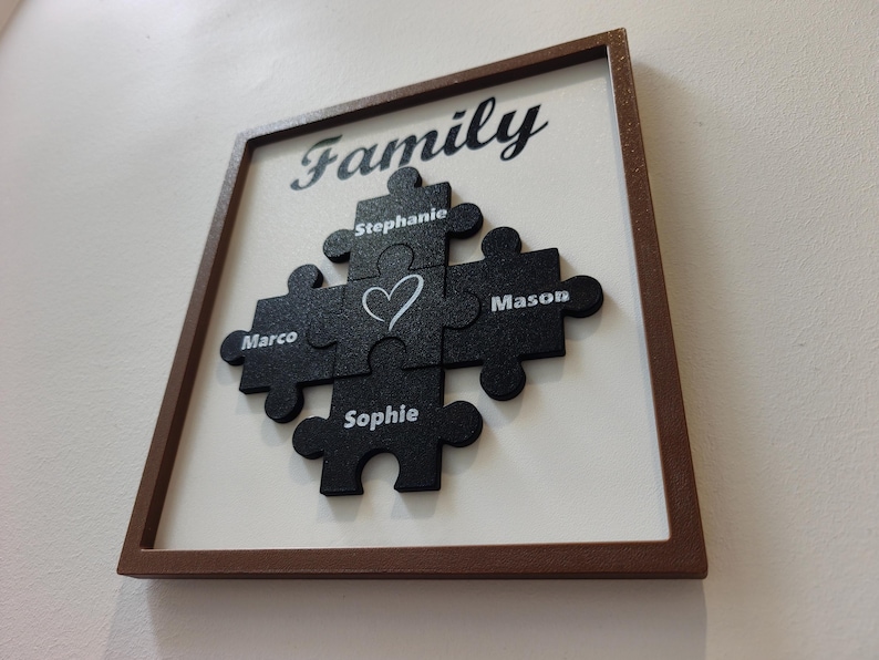Personalised Family Name Puzzle Art | Custom Names Wall Decor (23 × 25. ...
