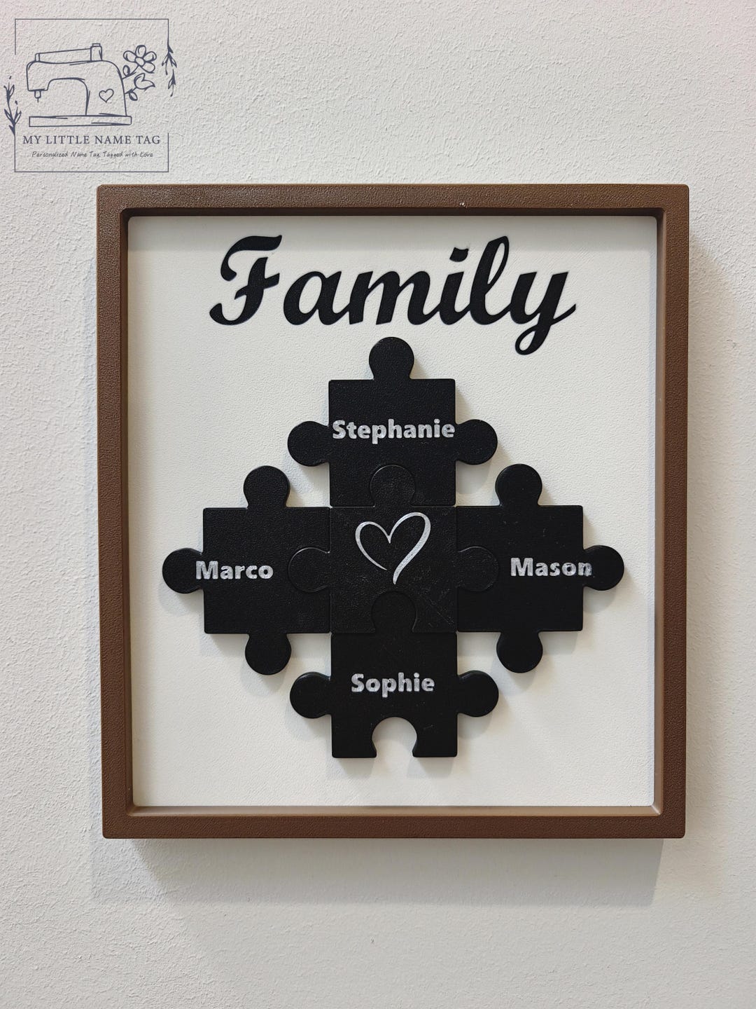 Personalised Family Name Puzzle Art | Custom Names Wall Decor (23 × 25. ...