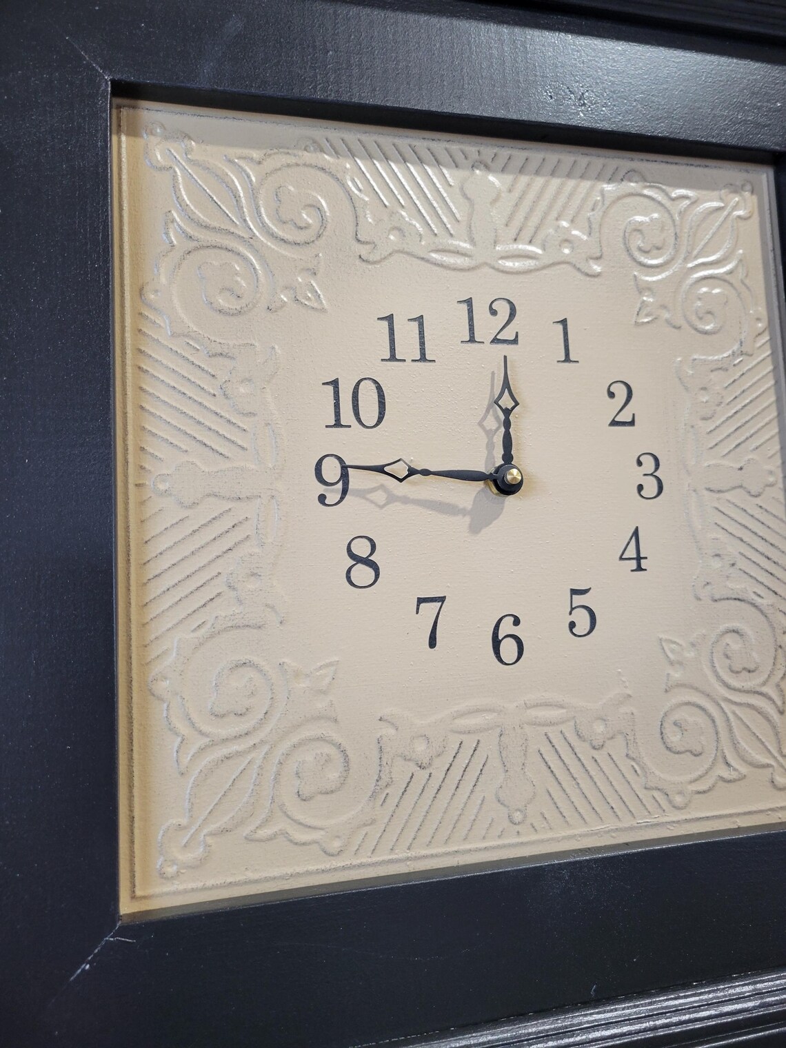 Primitive Wood Clock With Framed Pressed Tin Face - Etsy