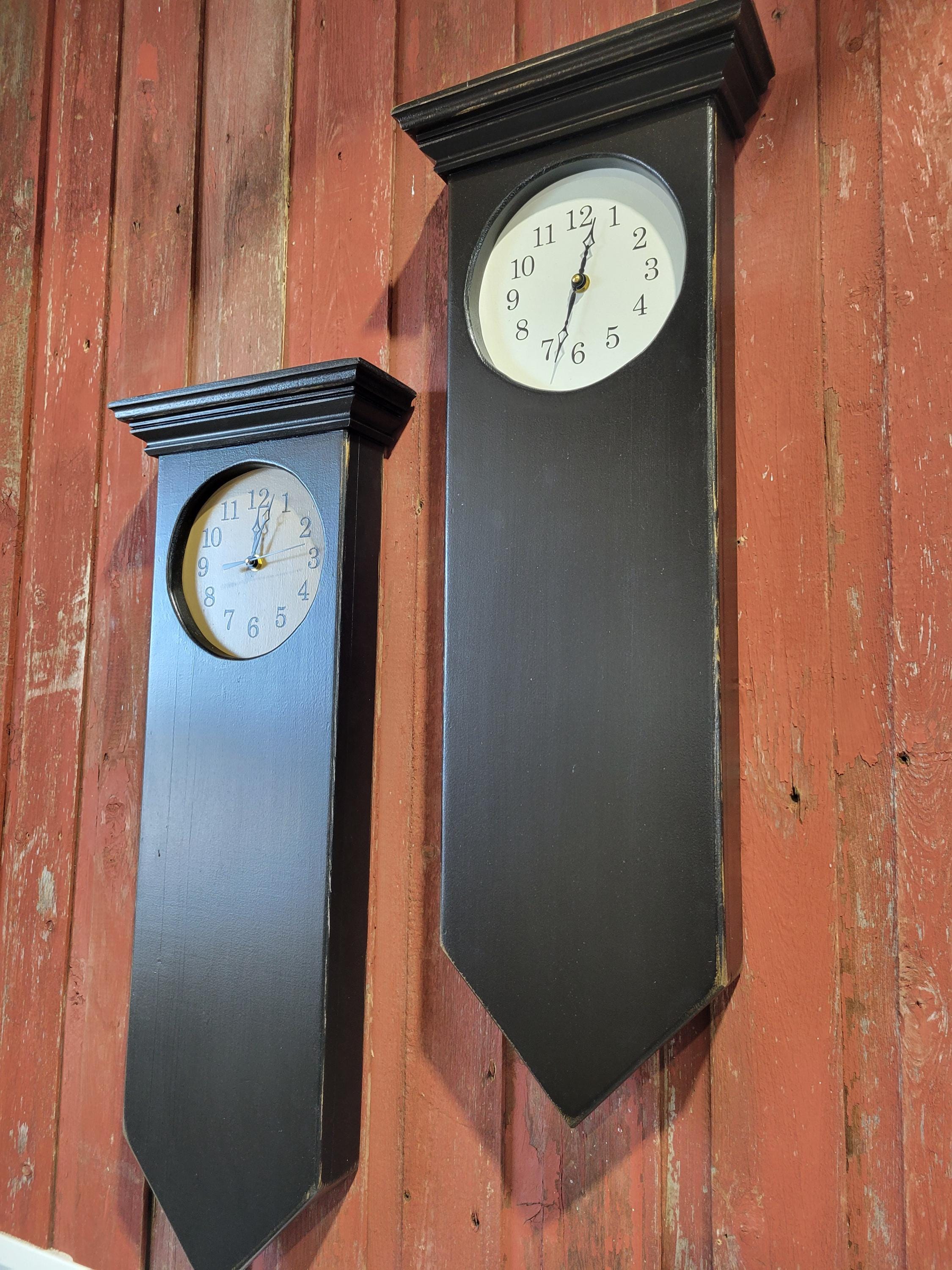 Primitive Long Wall Clock - Etsy