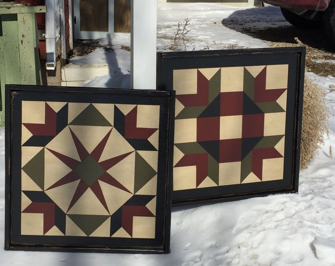 Set of 2 Barn Quilts Both 2' X 2' Size With Small Frames - Etsy