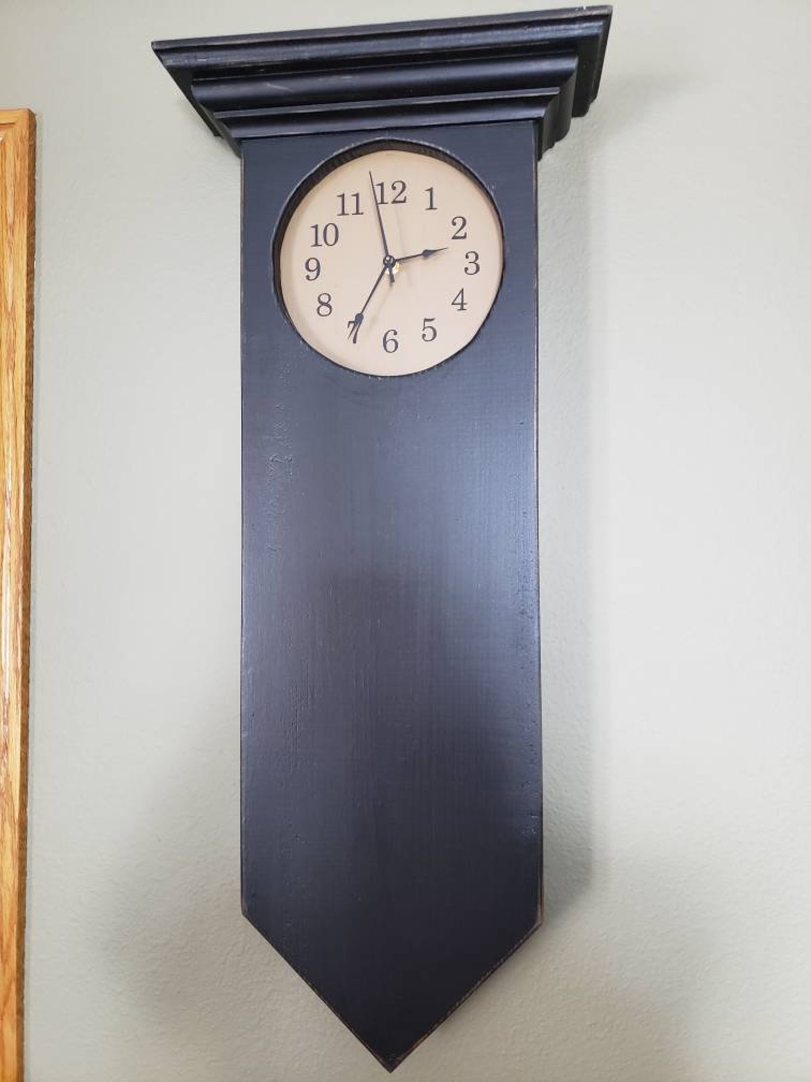 Primitive Long Wall Clock - Etsy