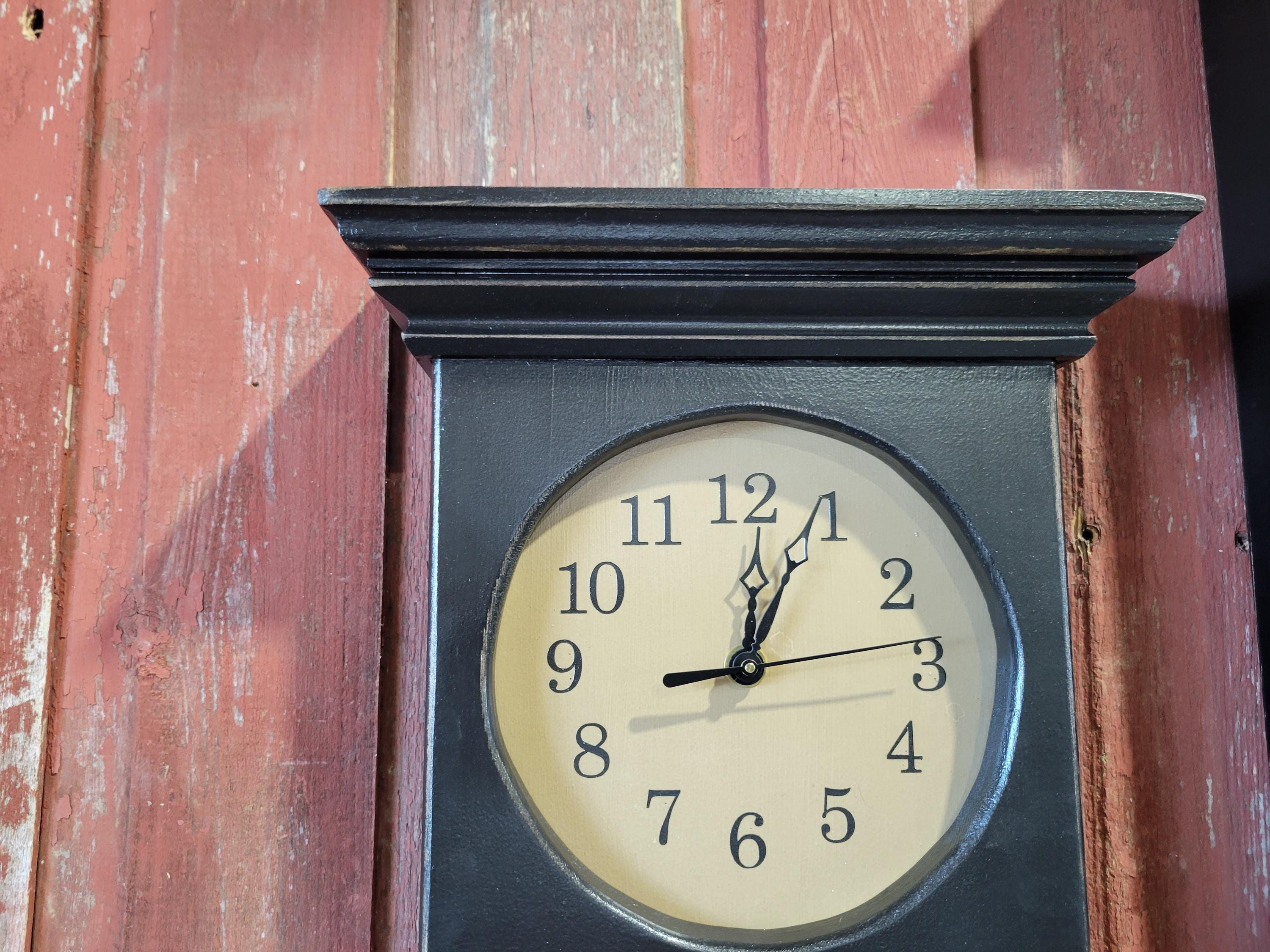 Primitive Long Wall Clock - Etsy