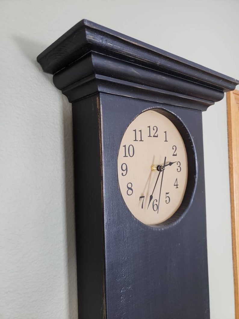 Primitive Long Wall Clock - Etsy