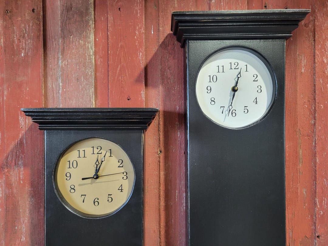 Primitive Long Wall Clock - Etsy