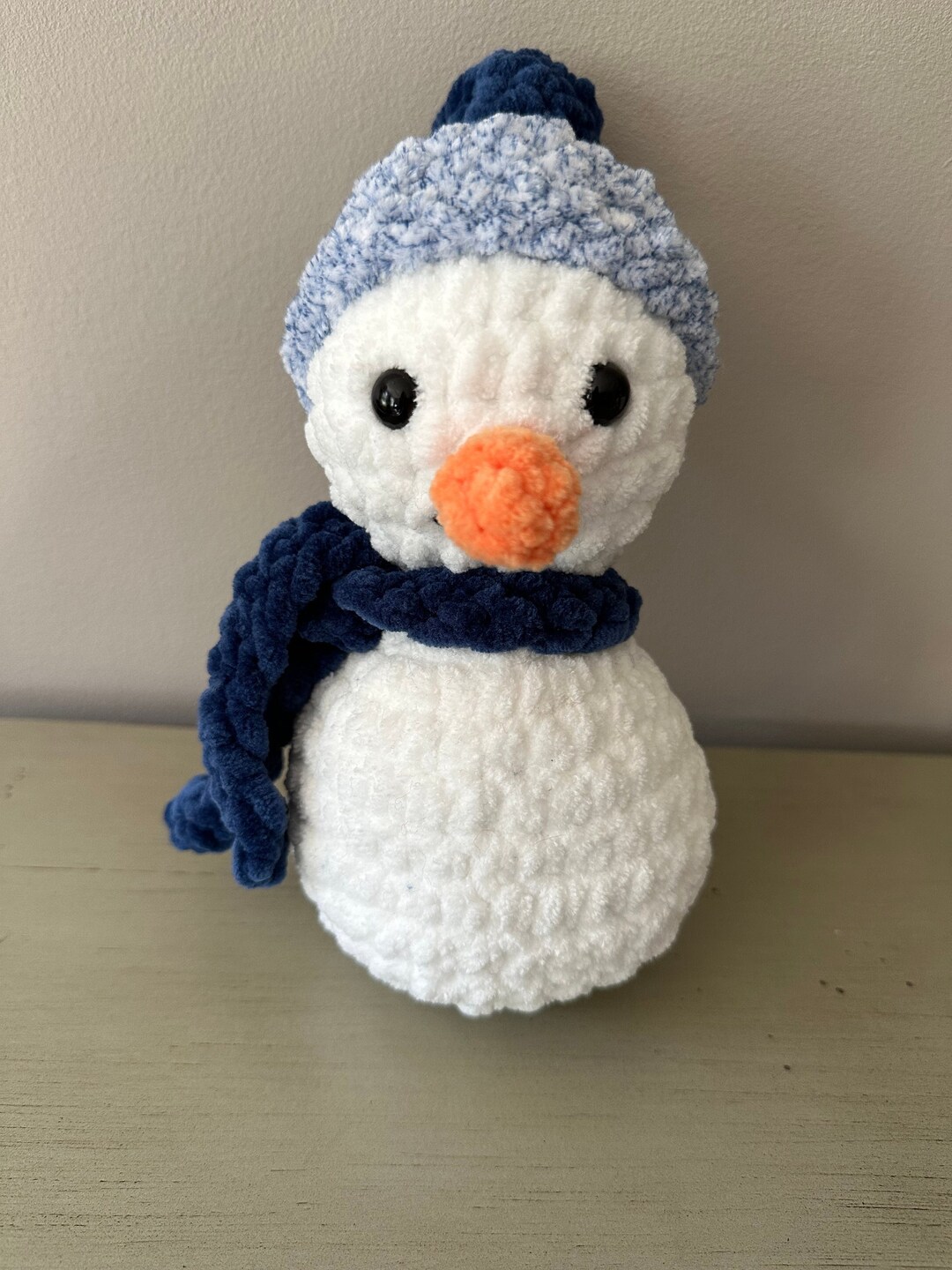Crocheted Snowman Plushie, Snowman Plush, Winter Plushie - Etsy