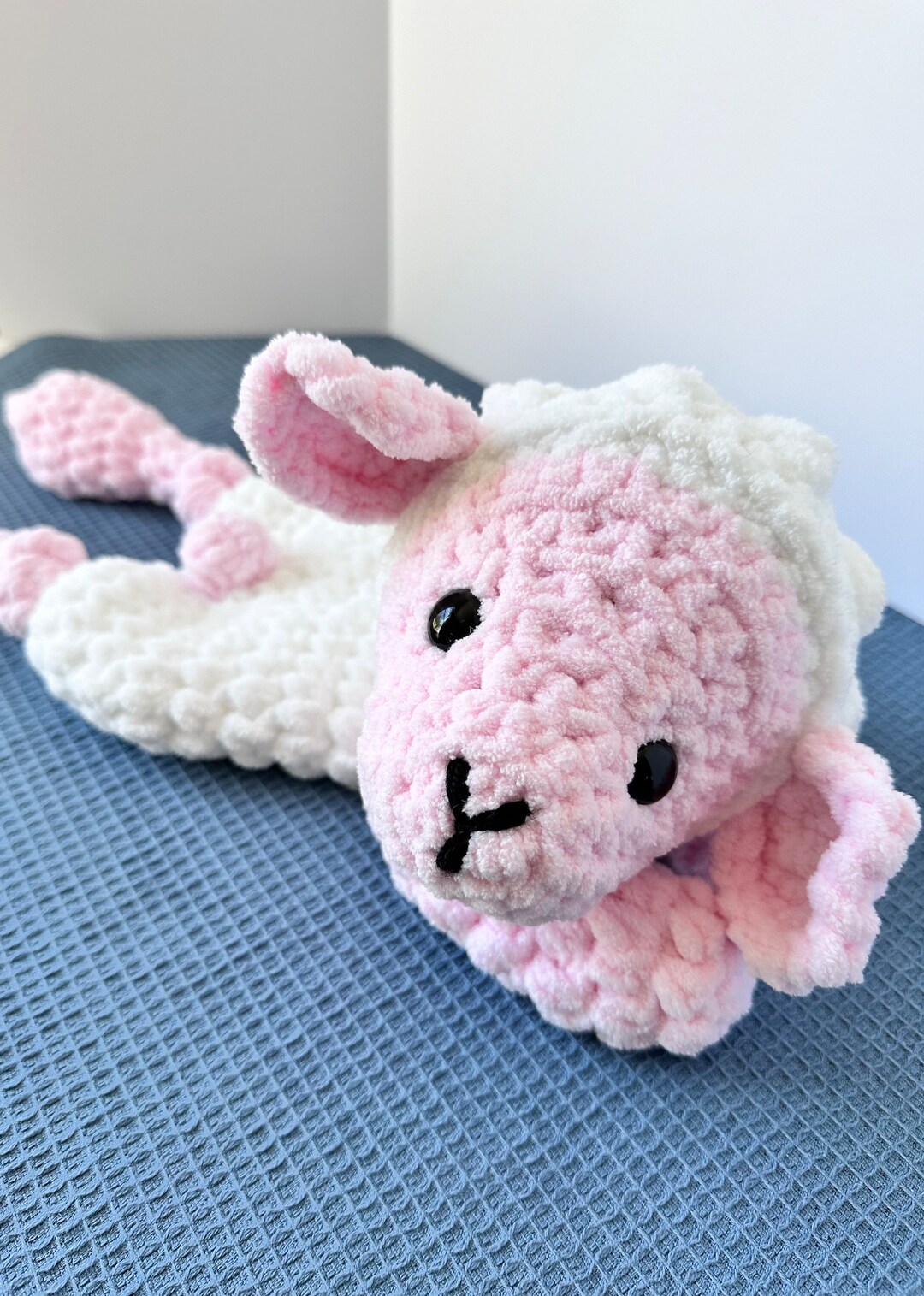Lamb Lovey, Crocheted Lamb Lovey, Sheep Lovey, Lamb Snuggler, Farm ...