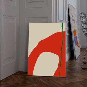 Hand Drawn Minimalist Poster Design, Red Color, Digital Printable ...