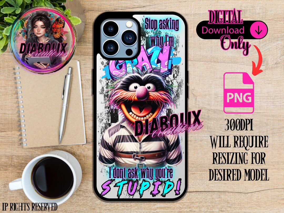 Sarcastic Muppet Animal Phone Case Sublimation Design (digital Download ...